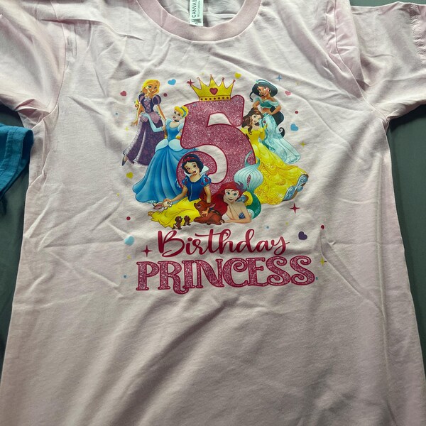 Fourth Birthday Princess Shirt, Disney Princess Birthday Shirt, Princess Birthday Shirt, Girls ...