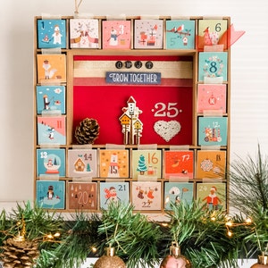 Printable advent calendar boxes christmas countdown gift | Etsy