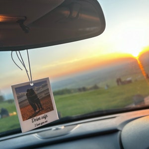 Personalised Photo Car Ornament Hanging Car Polaroid Any Image Driving ...