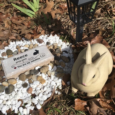 Rabbit / Bunny Memorial Stone Personalized Pet Keepsake Rabbit Sympathy ...