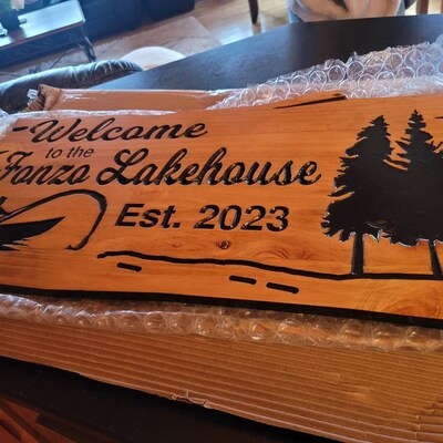 Custom Cottage Sign Wood Cottage Sign Anniversary Gift Welcome to Our ...