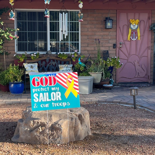 Proud Veteran Lives Here Yard Sign | Veteran Appreciation | US Military ...