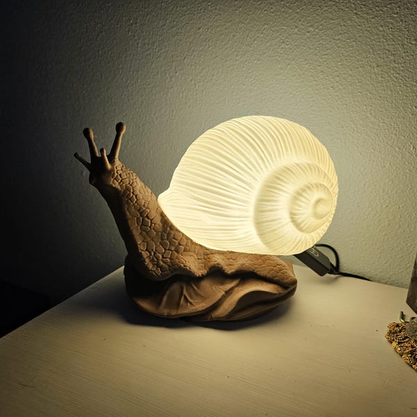 Bright Snail Desk Lamp - Night Light, Vibrant Home Decor, Bedside Lamp ...