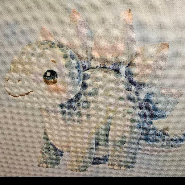 Baby Brontosaurus Cross Stitch Pattern, Baby Dino Cross Stitch ...