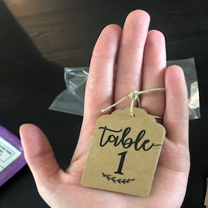 Table Numbers Tags Table Tags for Weddings, Bridal Showers, Baby ...