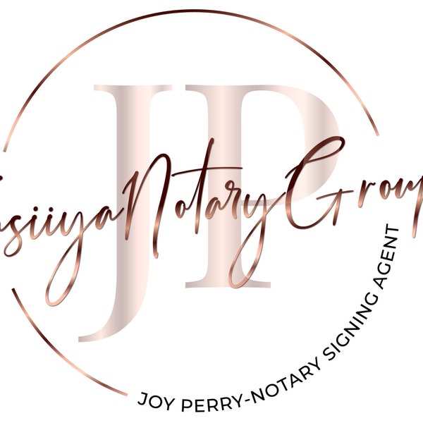 Beautiful Rose Gold Notary Logo Design, Feather Pen Logo, Metallic Logo ...