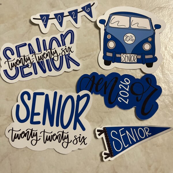 SENIOR Year Sticker Pack Blue , Class of 2026 - Etsy