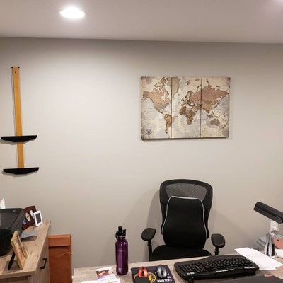 Multi Panel World Map Wall Art Decor Silver World Map Print World Map ...