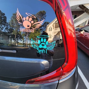 Dog Angel Car Decal Rainbow Bridge Decal Dog Memorial Decal Animal ...