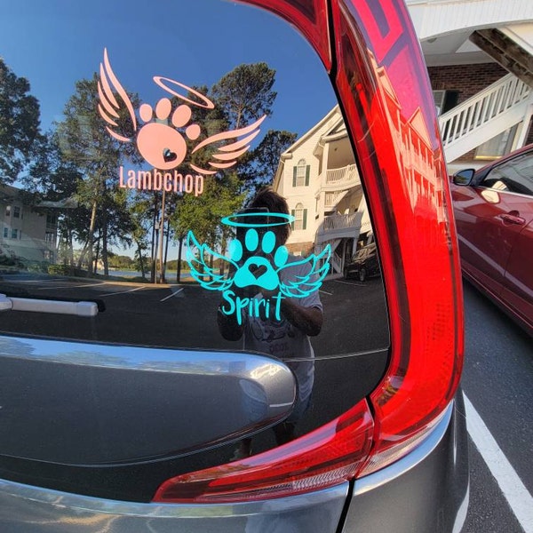 Dog Angel Car Decal - Rainbow Bridge Decal - Dog Memorial Decal ...
