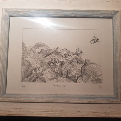 Original Copper Plate Etching Limited Edition Cycling Print - Etsy