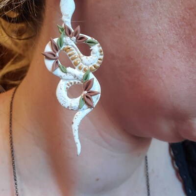 Clay Snake Earrings / Clay Snakes / Serpent Clay Earrings / Snake Clay ...