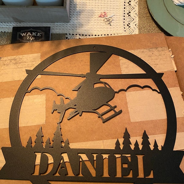 Helicopter Monogram, Pilot Gifts, Personalized Aviation Signs, Custom ...