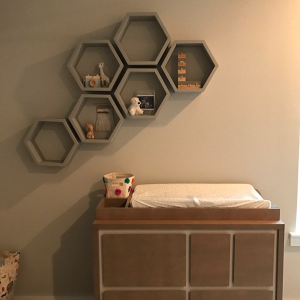 Hexagon Shelf Unit - Ready to Finish / Honeycomb Shelves, Retail ...
