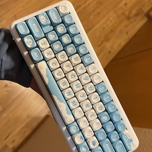 Fluffy Cloud Keycap Set, MOA Profile, Cute Art, PBT, Cherry MX Stem ...