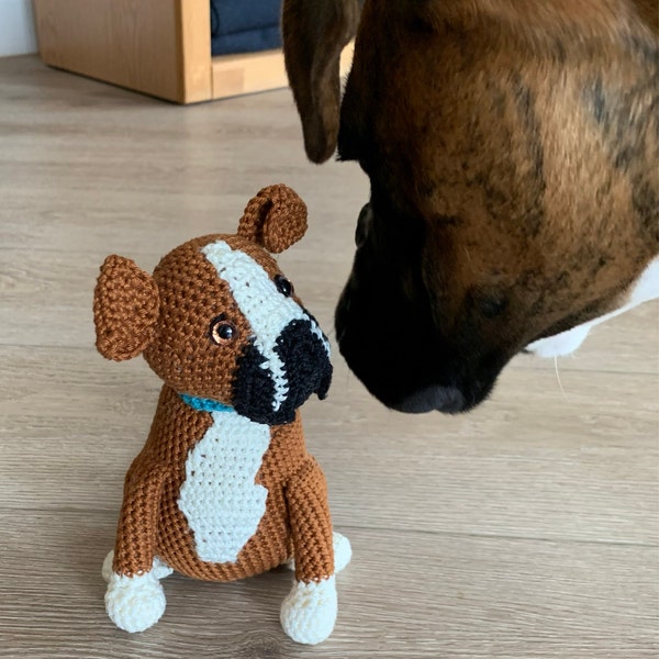 Boxer Crochet Pattern, Crochet Boxer Dog Pattern, Amigurumi Boxer ...