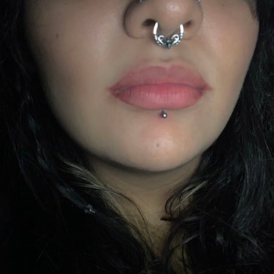 16g Skull Horns Solid Surgical Steel Septum Clicker 1/4 6mm Nose Ring Daith No Rust Jewelry ...