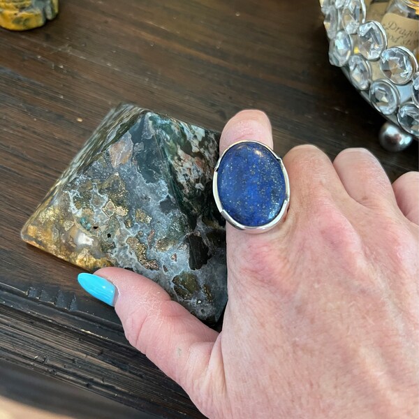 Big, Big, Blue Genuine Topaz Ring - Etsy