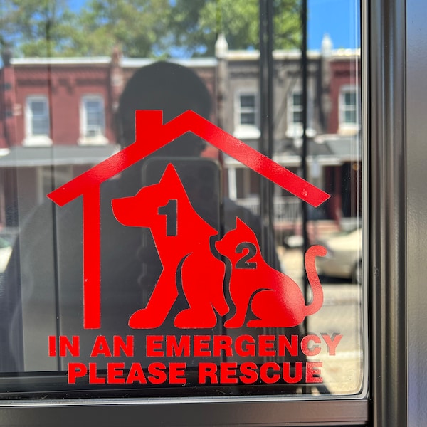 In Case of Emergency Please Rescue My Dog/cat Sticker [die-cut Vinyl ...