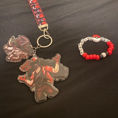 Creepypasta Strangled Red Acrylic Charms W/ Lanyard - Etsy