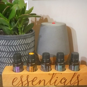 Handcrafted Wood Essential Oil Holder Storage 10 X 10ml Roller Bottles ...