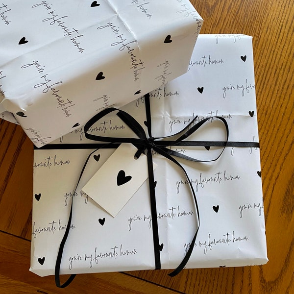 You're My Favourite Human Wrapping Paper, Valentine's Day, Anniversary ...