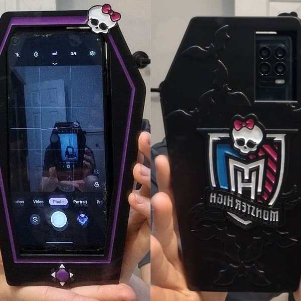 Cute Skullette Coffin Phone Case | Cosplay Accessory | Skull Bat Coffin ...