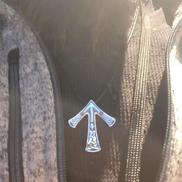 Tyr Rune Pendant, Silver, Viking Amulet, Tiwaz Rune Pendant, Viking ...