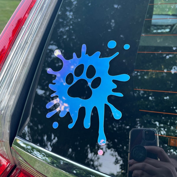 Paw Print Splatter Car Decal Dog Paw Print for Car Bumper Sticker Paw ...