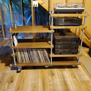 Audio Rack With Adjustable Oak Shelves / Record Player Stand / - Etsy