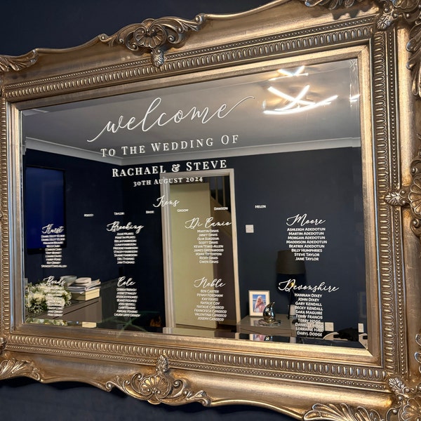 Mirror Table Plan/ Wedding Table Plan / Mirror Seating Plan/ Wedding ...