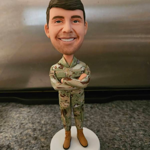 Custom Soldier Bobblehead Personalized Army Figurine Handmade Military ...