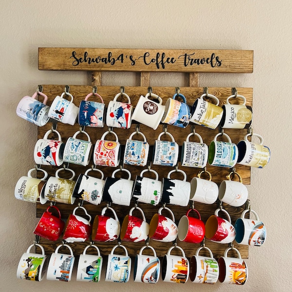 Coffee Mug Display - You Are Here Mug Rack - Coffee Mug Shelf Display ...