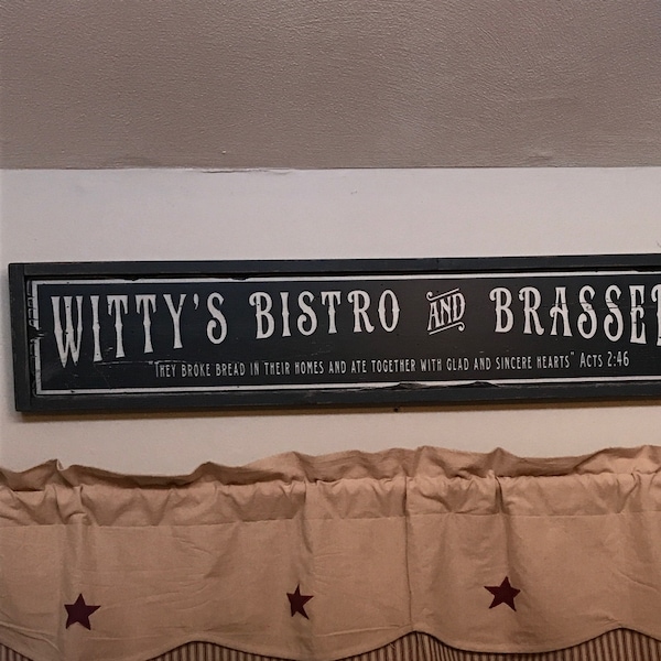 Custom Bistro & Brasserie Sign - Rustic Hand Made Distressed Wooden - Etsy