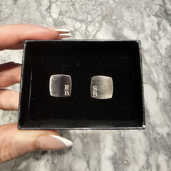 Monogram Cufflinks - Monogrammed Initial Cuff Links - Wedding Groom or ...