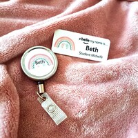 Hello My Name is Name Badge Pretty Pink Florals Personalised Badge ...