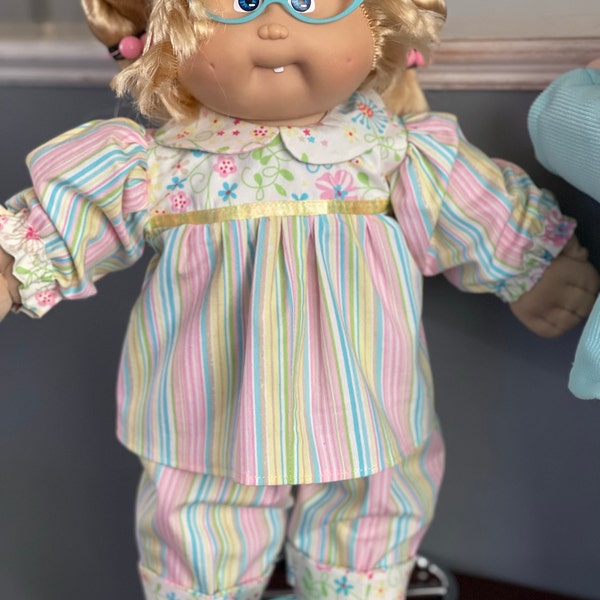 42. Flannel Pjs PDF Download Pattern - Slippers, Nightgown, Shirt and Pants for 16" Cabbage ...