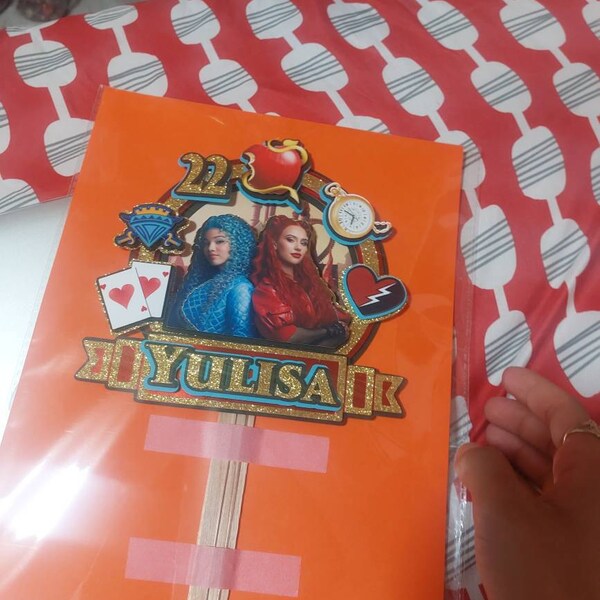 Descendants Cake Topper, Rise of Red Cake Topper, Descendant Party ...