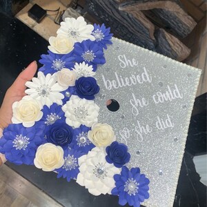 Purple/gold Graduation Cap Topper Paper Flowers Paper - Etsy