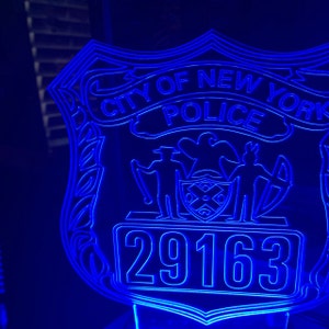 NYPD Nassau and Suffolk Police Badge Gift Light Color Changing Desk ...