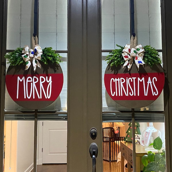 Christmas Front Door Decor | Christmas Double Door Wreath | Merry ...