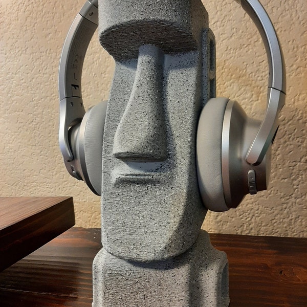 Moai Statue Headphone Rack! Easter Island Statue Headset Hanger. Heads ...
