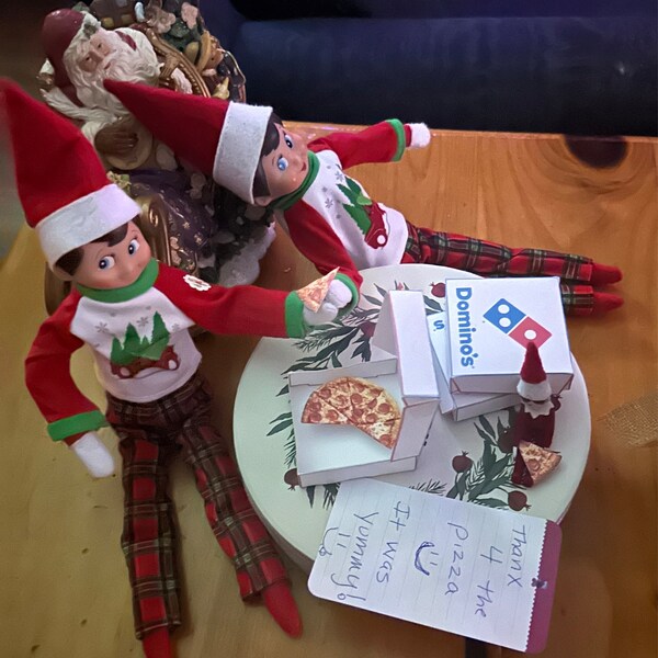 Christmas Elf Sized Pizza With Box - Elf Prop Idea - Digital Download ...