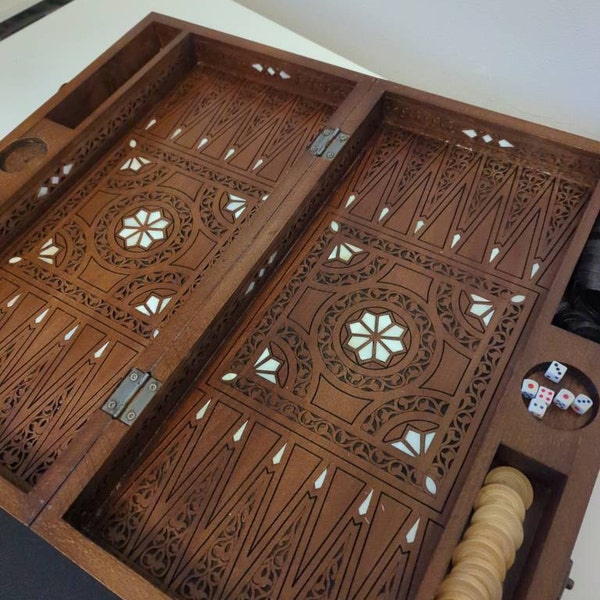 Backgammon Set 20 Inches, Luxury Backgammon Board, HQ Solid Olive Wood ...