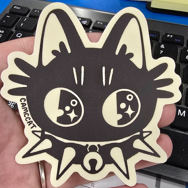 Spooky Kitties Halloween Sticker Set, Cute Demon Ghost Cat Matte Vinyl ...