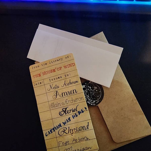 ACOTAR House of Wind Library Card Bookmark | A Court of Thorns and ...