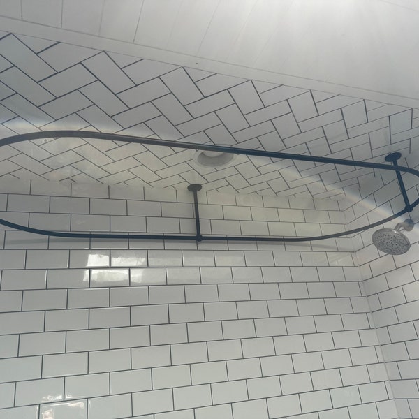 Oval Shaped 360 Degrees Shower Curtain Rod for Bathroom, Fitting and ...