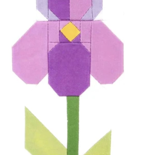 Shelly's Iris Quilt Block Pattern Spring Flower Garden PDF ...
