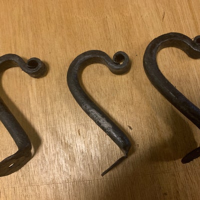 Wrought Iron Hooks Hand Forged, Round - Etsy