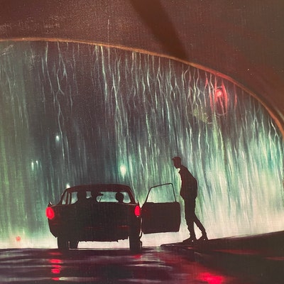 Red Rocket, Art Print, Sunset, Post-apocalyptic, Game Painting, Wall ...